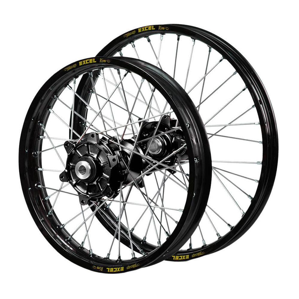 KTM Haan Cush Drive Black Hubs / Excel Black Rims Wheel Set 500 EXC-F ...